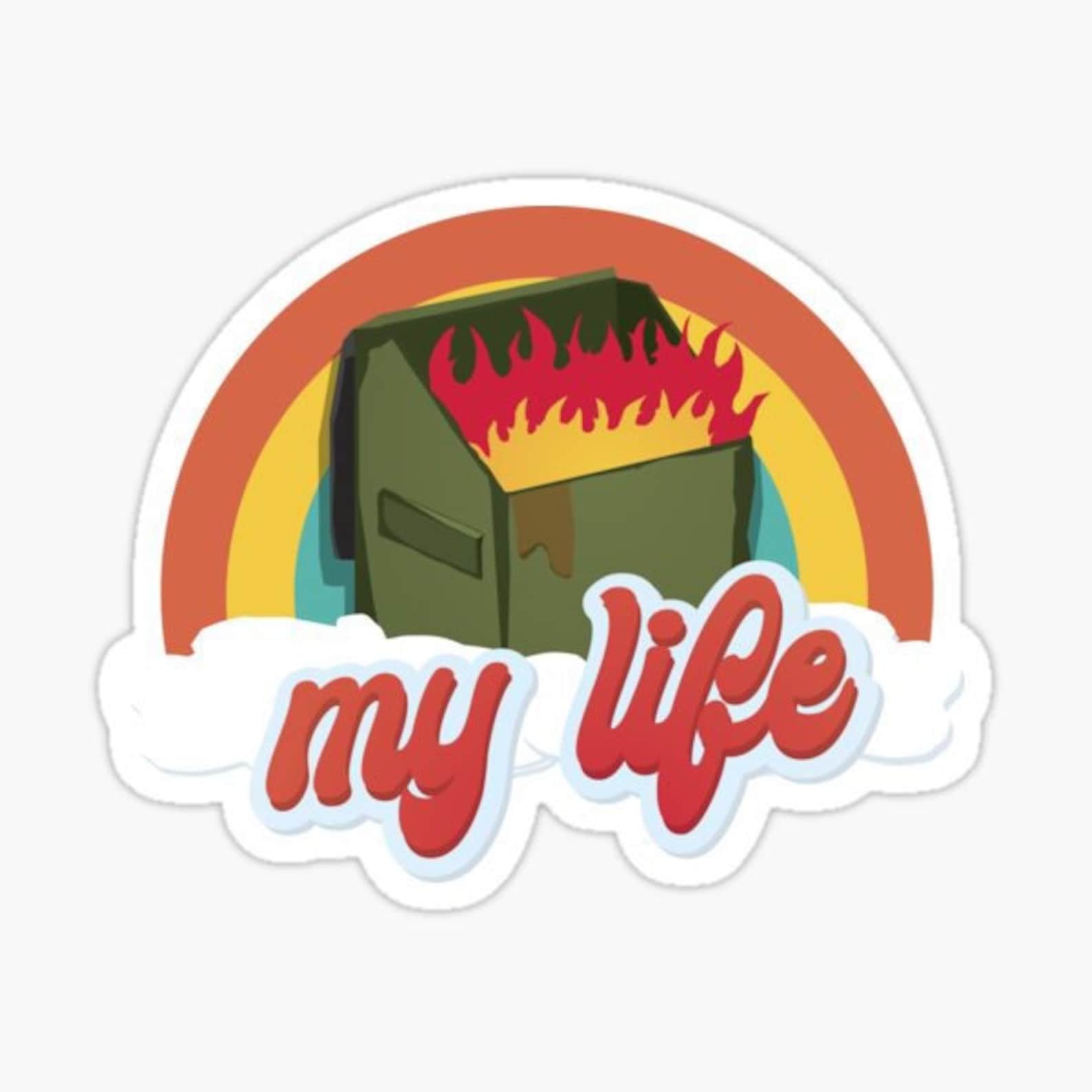 My Life Dumpster Fire Die Cut Vinyl Waterproof Sticker Decal | Etsy