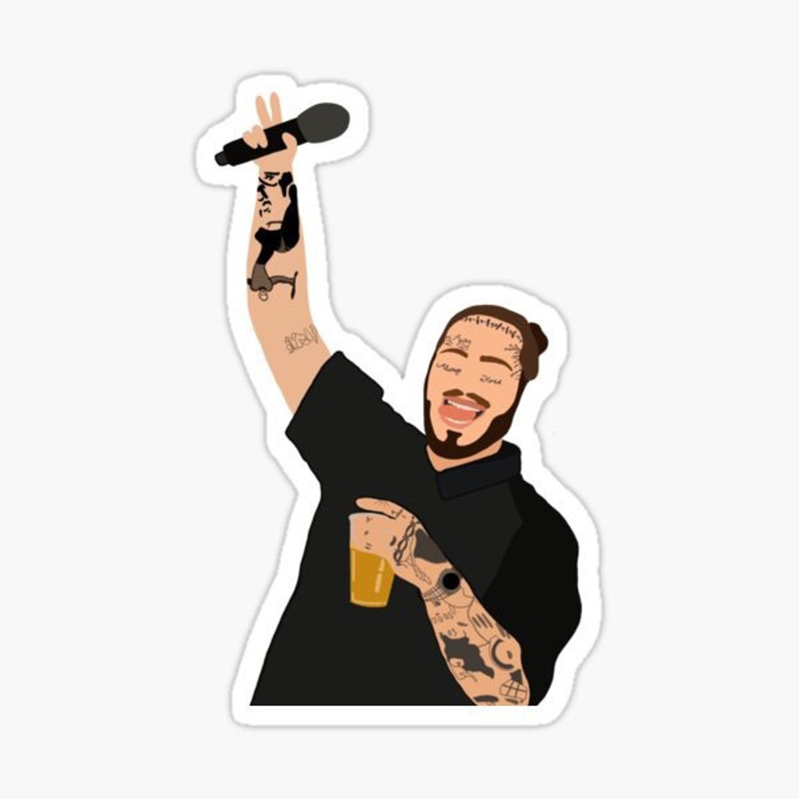 Post Malone Die Cut Vinyl Sticker | Decal | Planner | Journal | Singing ...