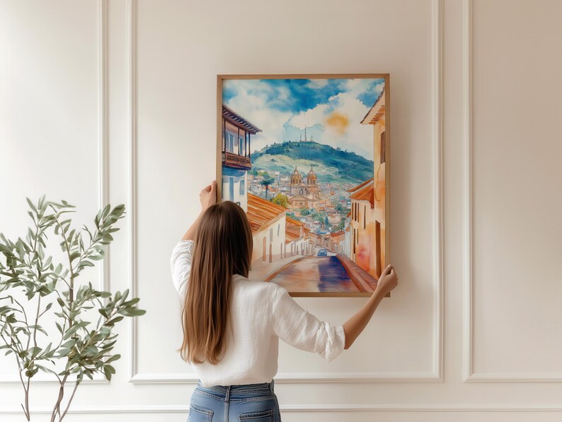 Quito Watercolor Painting - Wall Art Print, Ecuador Poster, Ecuador ...