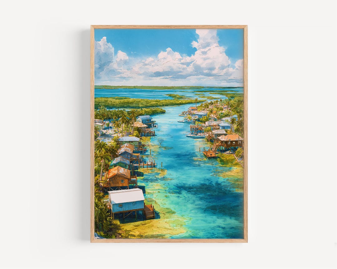 Key Largo Watercolor Painting - Wall Art Print, Travel Poster, Florida ...