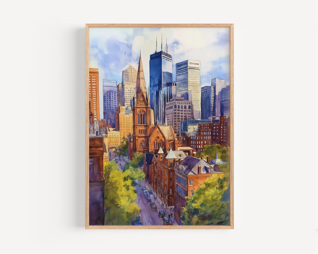 Boston Watercolor Painting - Boston Wall Art, America Travel Print, USA ...