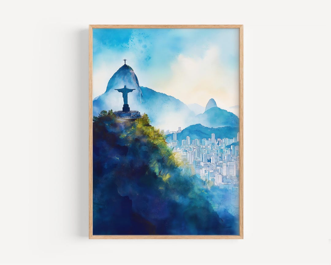 Rio De Janeiro Watercolor Painting - Rio Wall Art, Travel Print, Brazil ...
