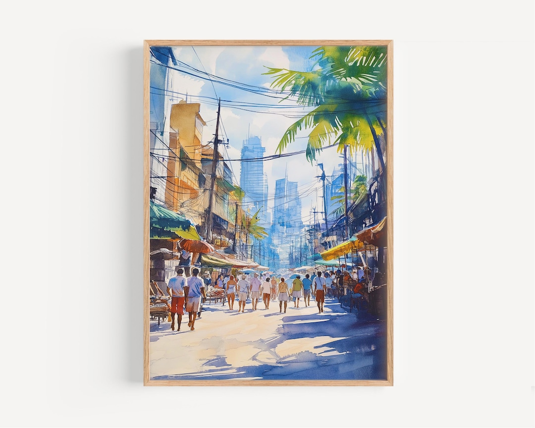 Manila Watercolor Painting - Wall Art Print, Philippines Poster ...