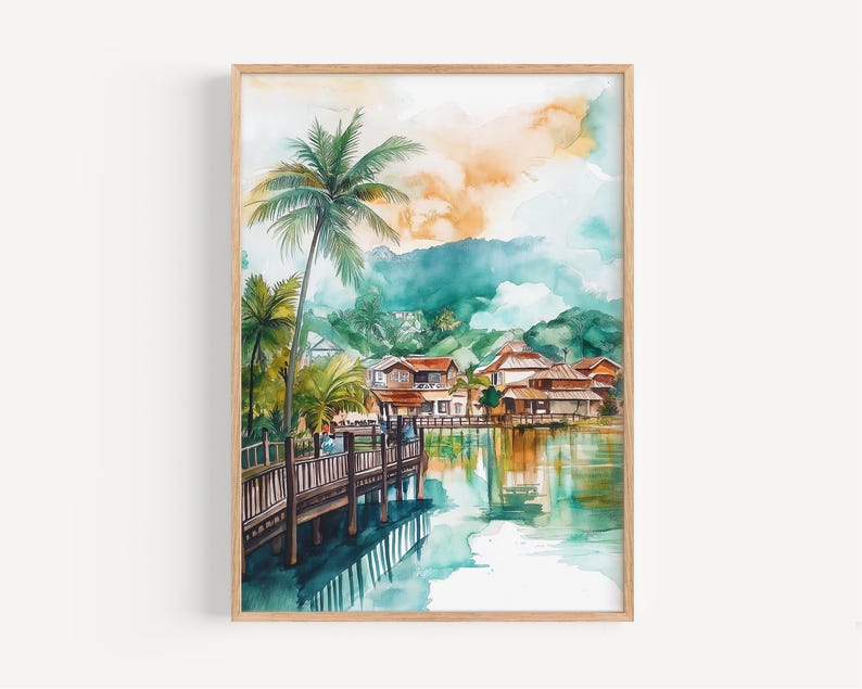 Davao City Watercolor Painting- Wall Art Print, Poster, Philippines ...
