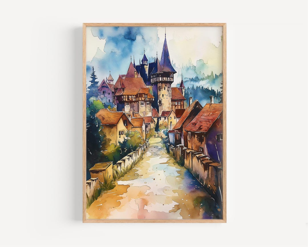 Transylvania Watercolor Painting - Wall Art Print, Poster, Romania ...