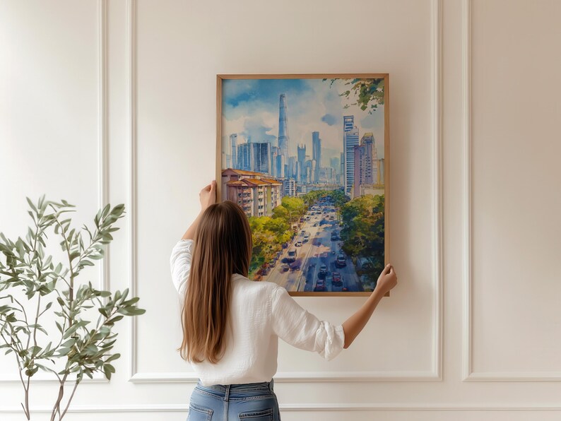 Shenzhen Watercolor Painting - Wall Art Print, Shenzhen Poster, China ...