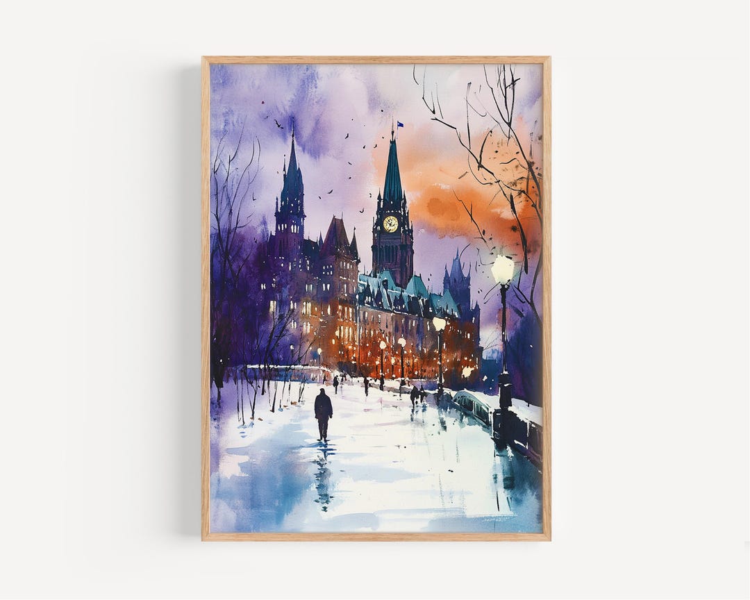 Ottawa Watercolor Painting - Wall Art Print, Ottawa Poster, Travel ...