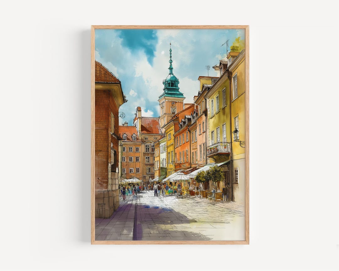 Warsaw Watercolor Painting - Wall Art Print, Poland Travel Poster ...