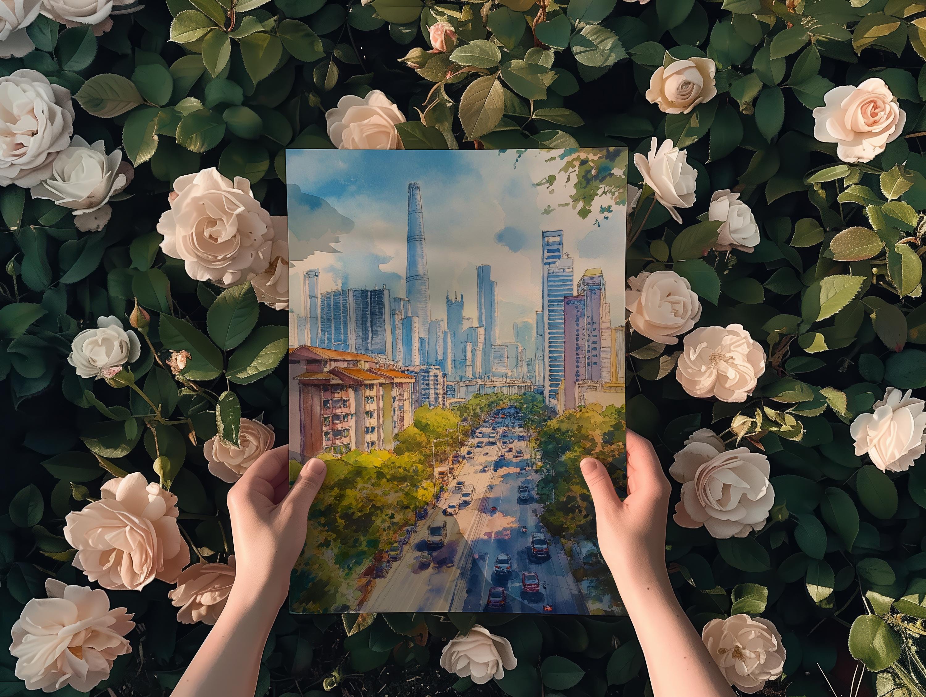 Shenzhen Watercolor Painting - Wall Art Print, Shenzhen Poster, China ...