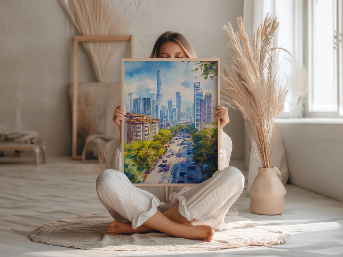 Shenzhen Watercolor Painting - Wall Art Print, Shenzhen Poster, China ...