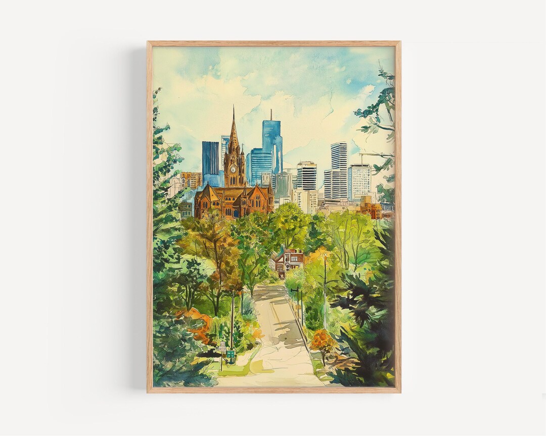 Denver Watercolor Painting - Wall Art Print, Travel Poster, Colorado ...