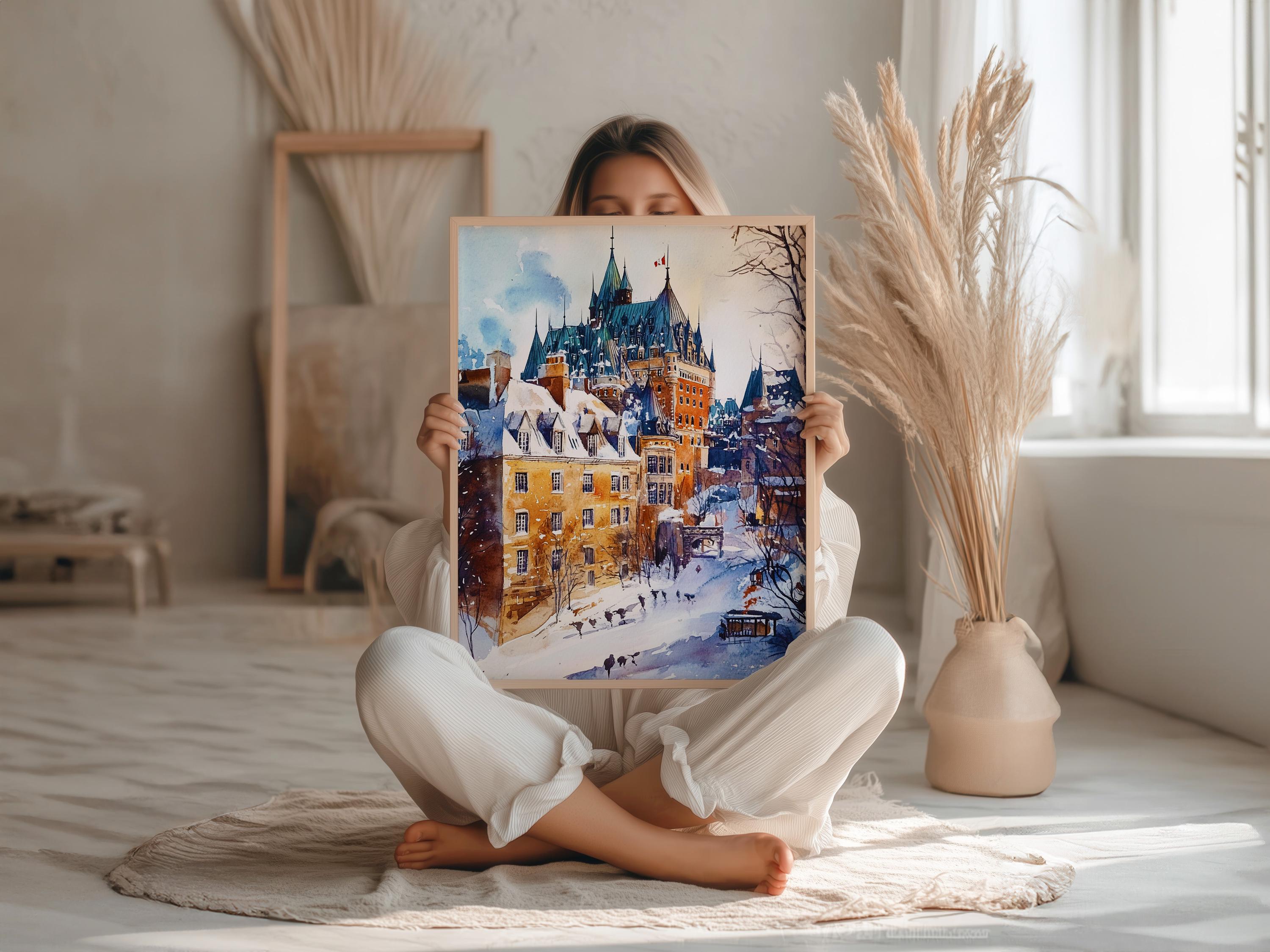 Quebec Watercolor Painting - Wall Art Print, Quebec Poster, Canada ...