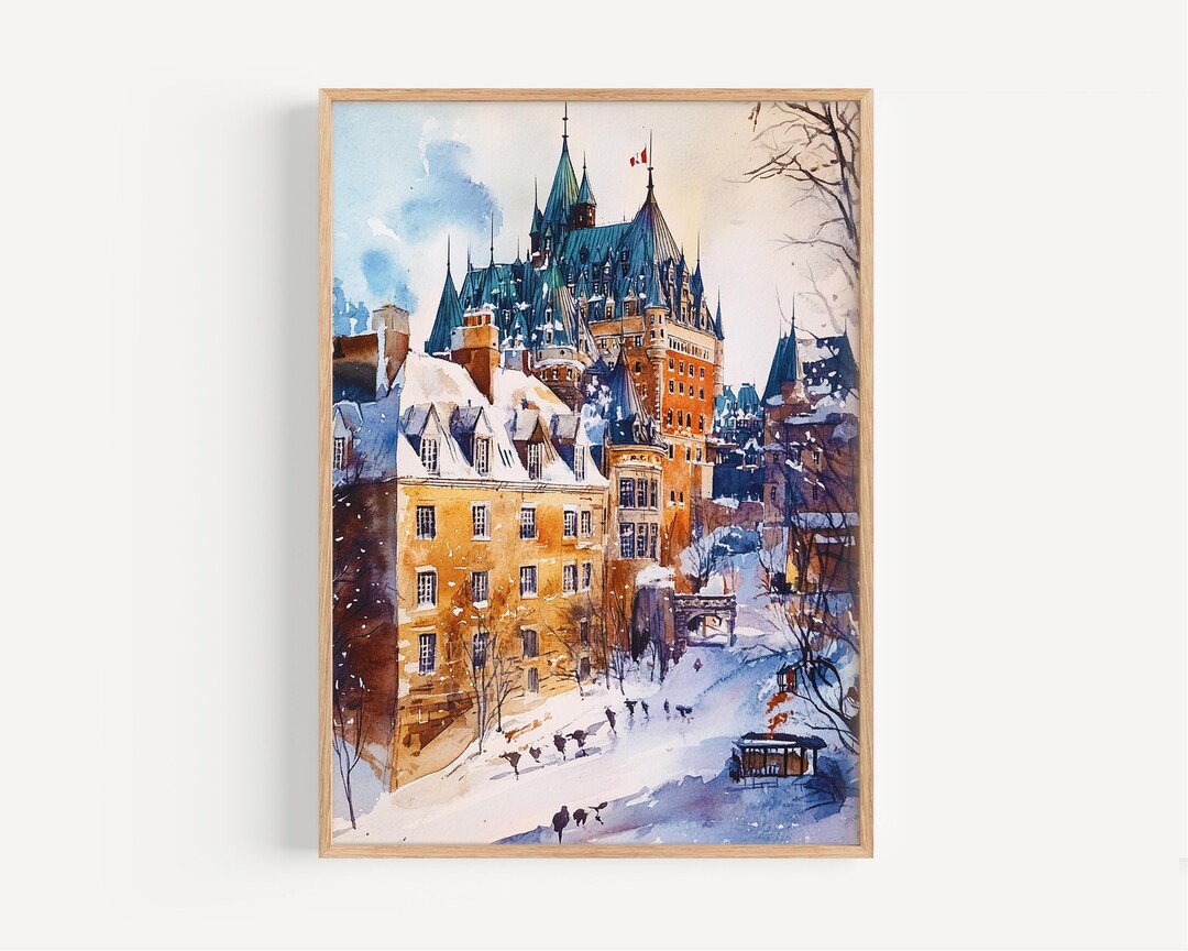 Quebec Watercolor Painting - Wall Art Print, Quebec Poster, Canada ...