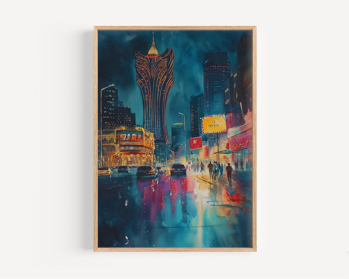Macau Watercolor Painting - Wall Art Print, China Poster, China Print ...