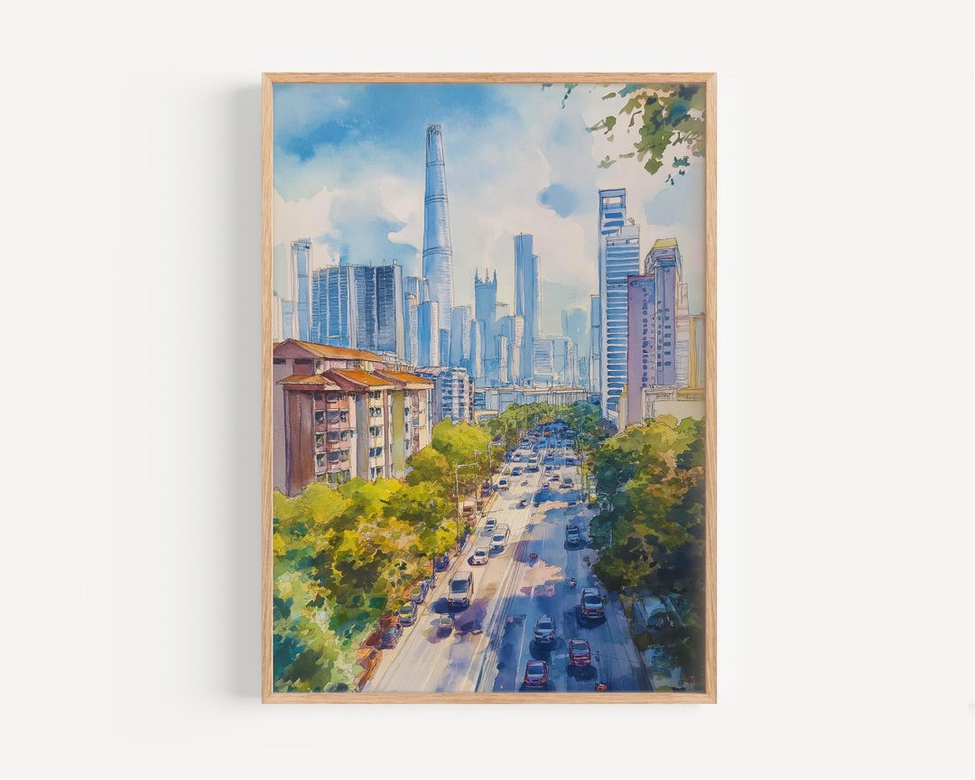 Shenzhen Watercolor Painting - Wall Art Print, Shenzhen Poster, China ...