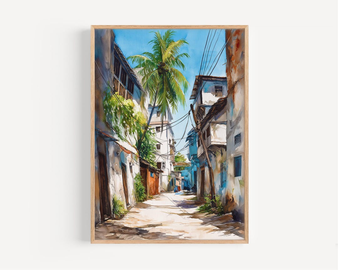 Zanzibar Watercolor Painting - Wall Art Print, Travel Poster, Tanzania ...
