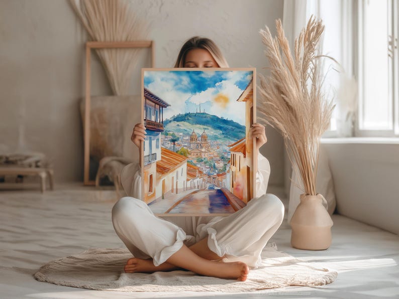 Quito Watercolor Painting - Wall Art Print, Ecuador Poster, Ecuador ...