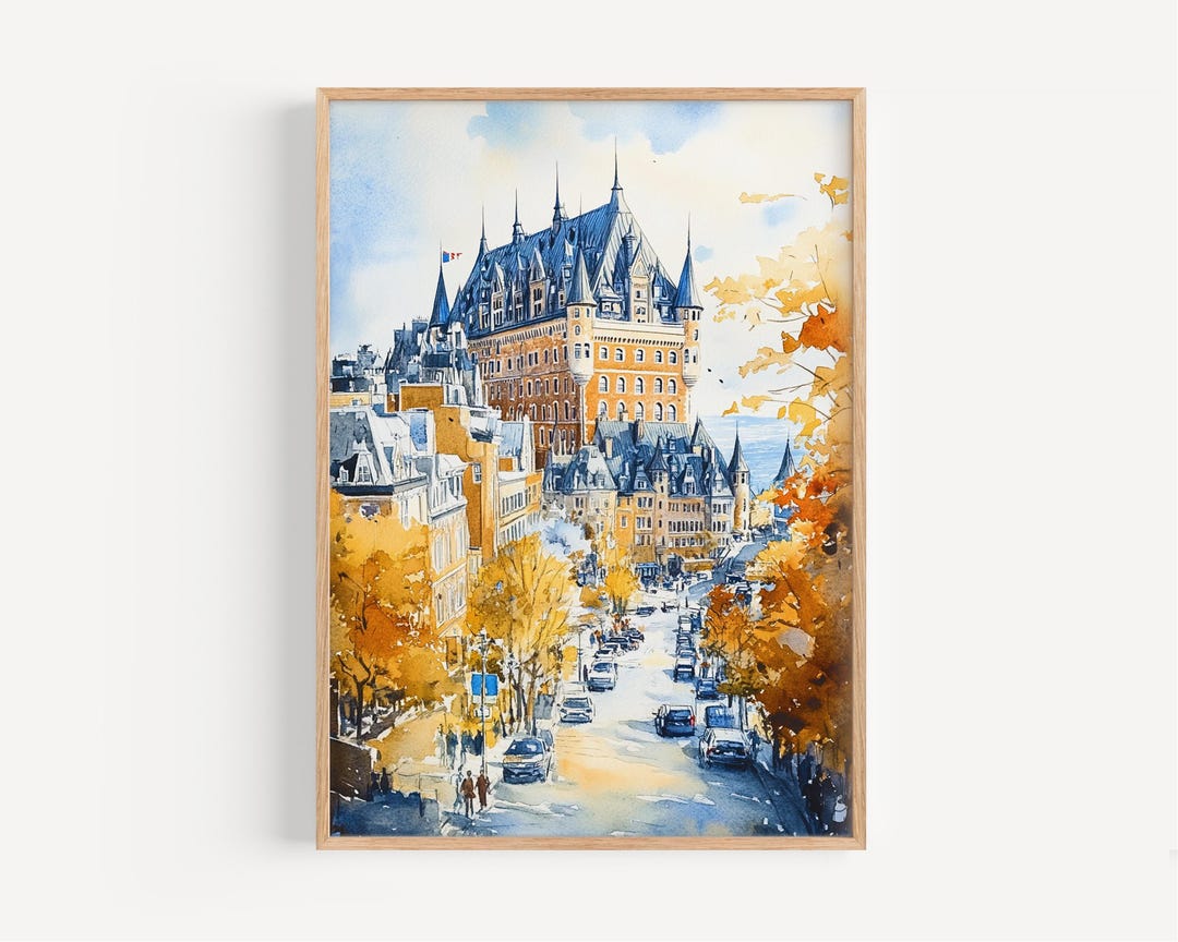Quebec Watercolor Painting - Wall Art Print, Canada Poster, Quebec ...