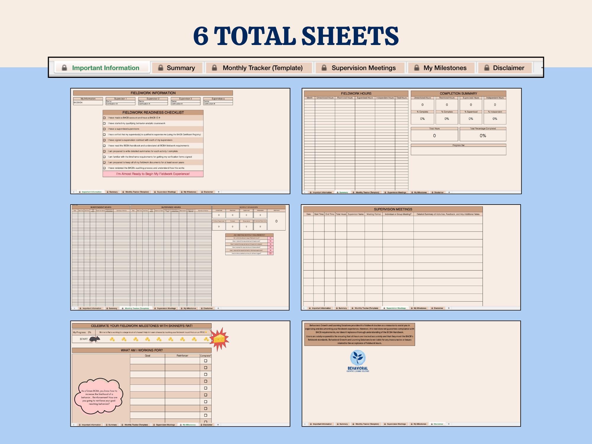 BCBA Fieldwork Tracker + Step-by-step Video Demonstration | Easy, Automated Logging - Etsy