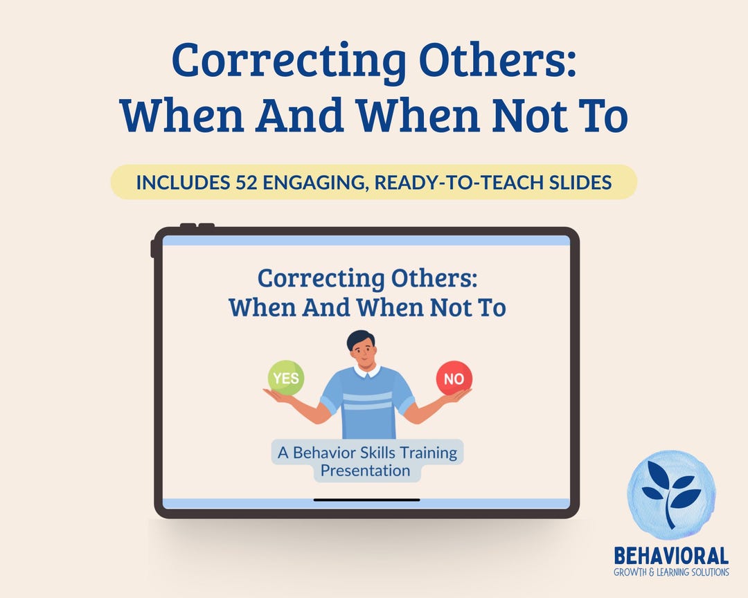 Correcting Others: When and When Not to — BST Social Skills Lesson ...