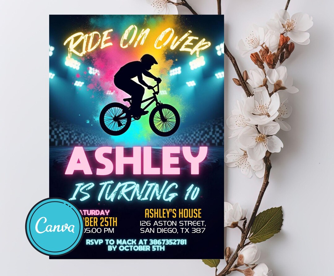 Editable BMX Birthday Invitation: Bike Race Party (digital Template) - Etsy