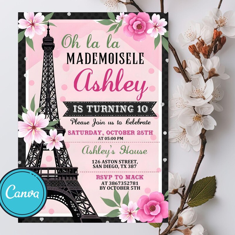 Paris Themed Invitations - Etsy