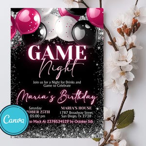 Editable Game Night Birthday Invitation Template (digital Download) - Etsy