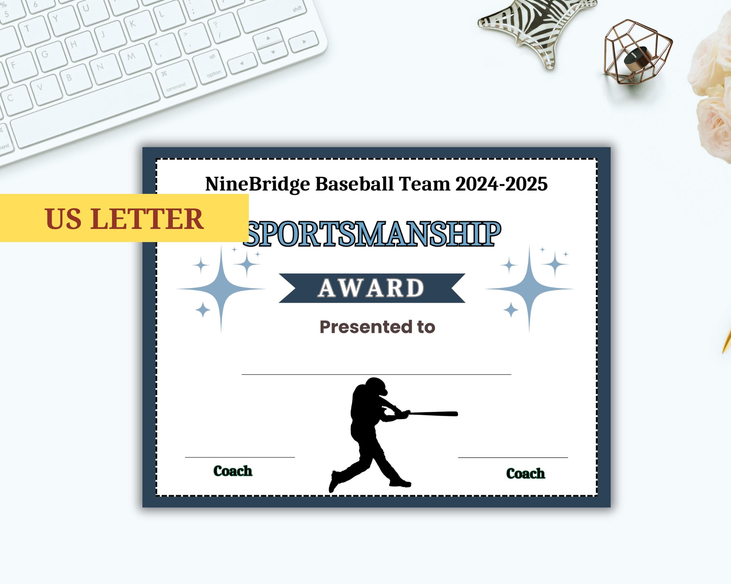 Coach's Editable Baseball Team Awards, End of Season Baeball ...