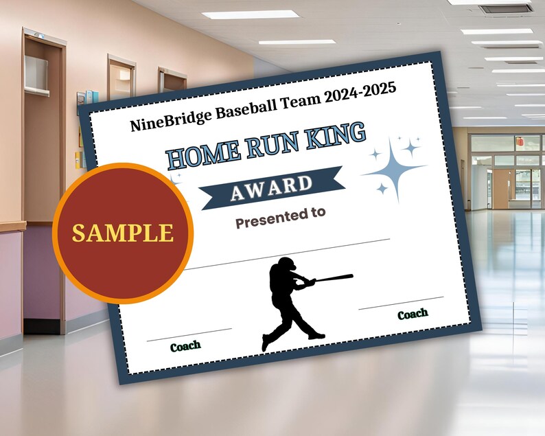 Coach's Editable Baseball Team Awards, End of Season Baeball ...