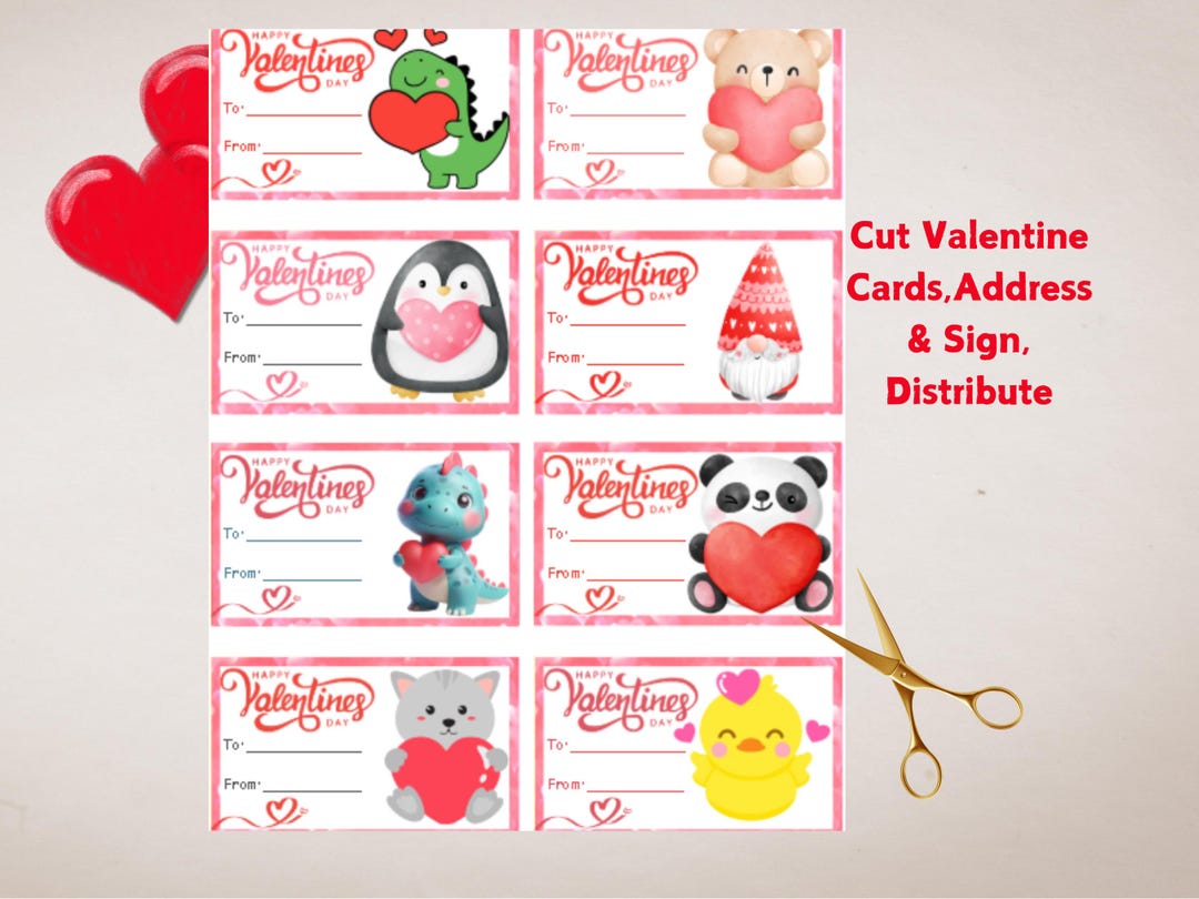 Printable Kids Valentine, Valentines Day Cards for Kids, School ...