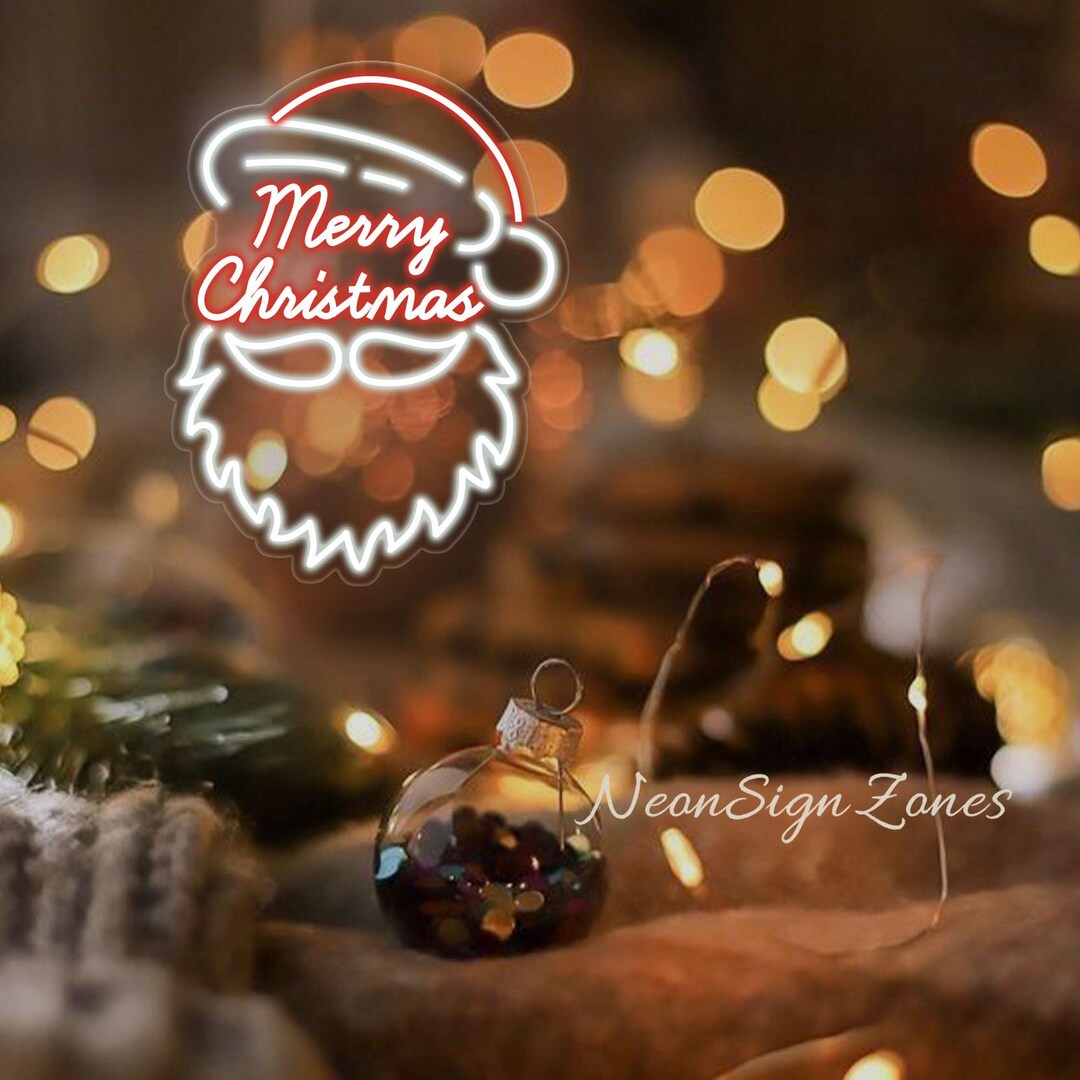 LED Santa Neon Sign, Merry Christmas Wall Decor for Holiday Party Room ...