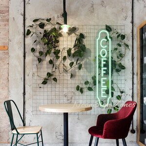Vertical Coffee Neon Sign: LED Cafe Wall Decor - Etsy