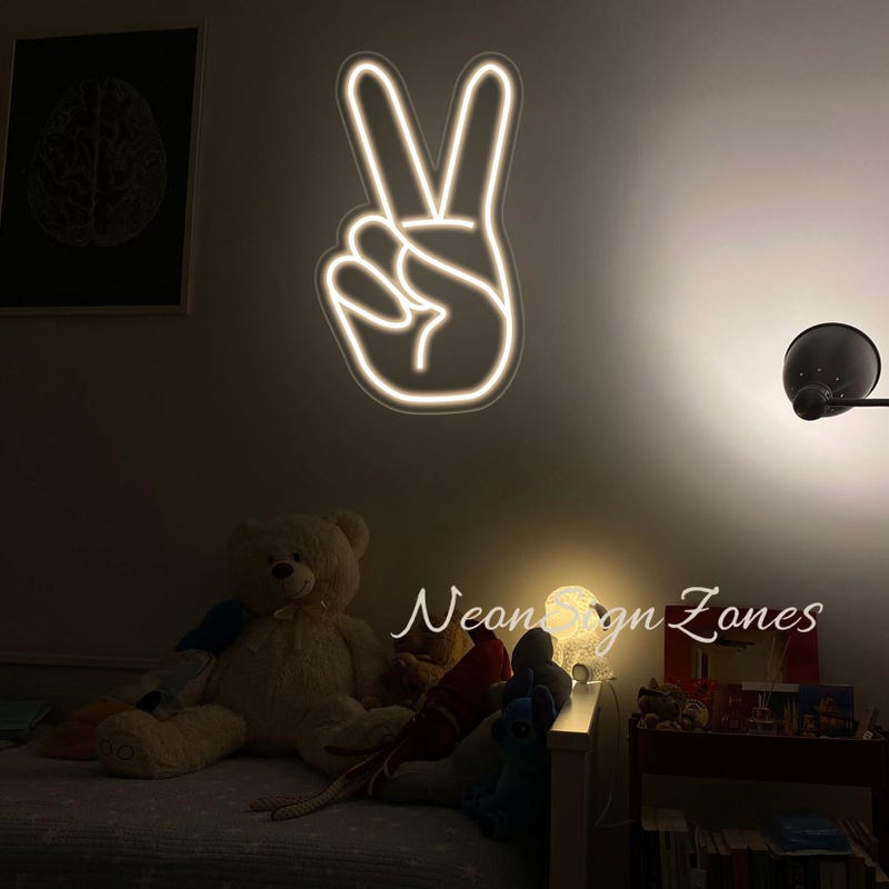 Neon Peace Sign - Etsy