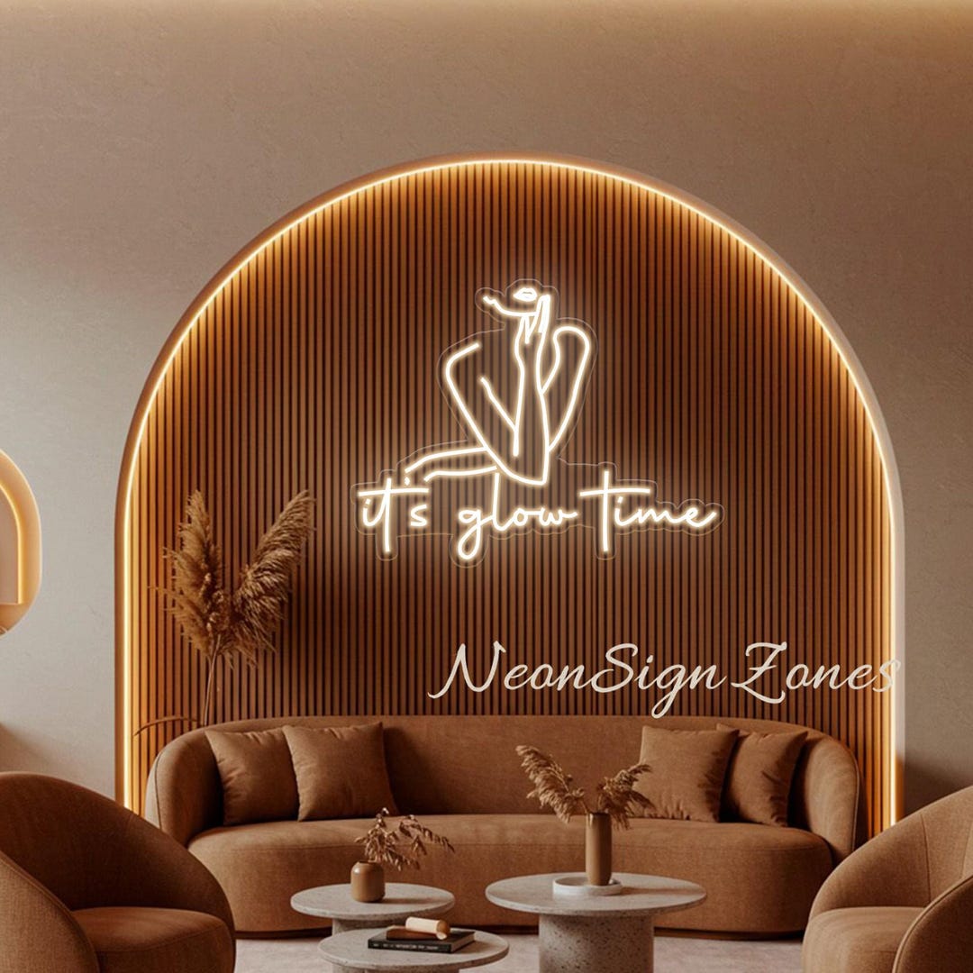 Custom It's Glow Time Neon Sign,personalized Salon & Spa LED Night ...