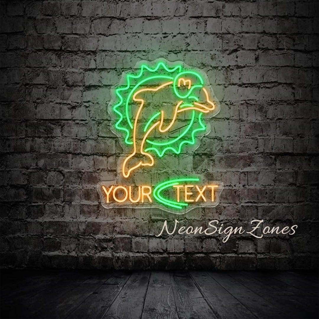 Custom Club Name Dolphin LED Neon Sign, Personalized Beach Bar Wall ...