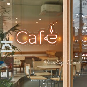 Cafe Neon Sign: LED Coffee Shop Decor, Custom Options - Etsy