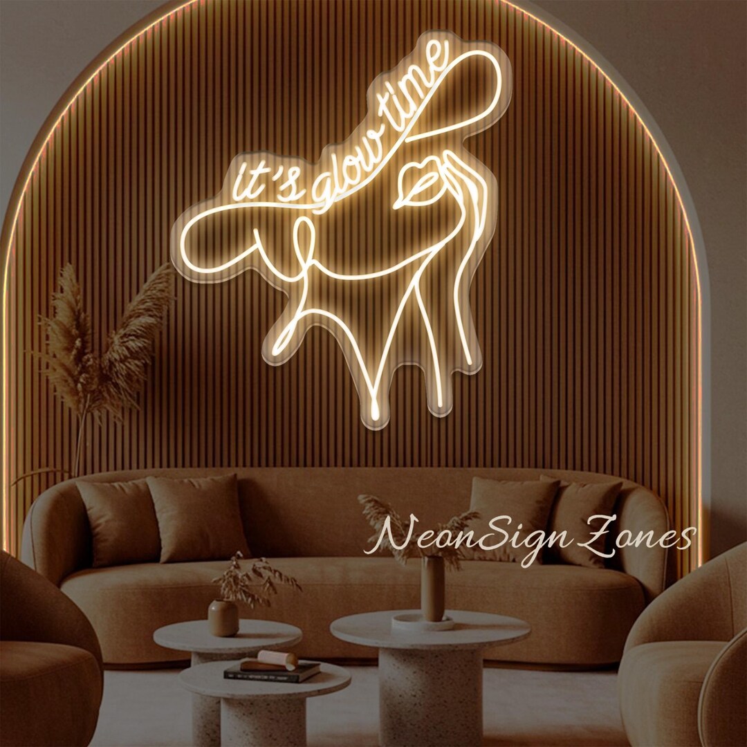 Custom It's Glow Time LED Neon Sign, Beauty Wall Decor Light, Salon ...