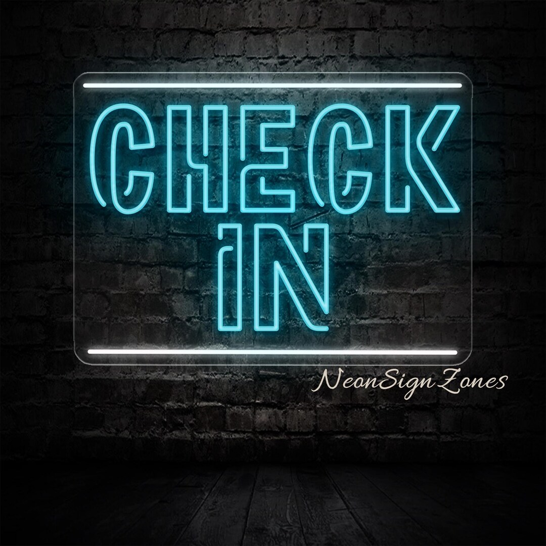 Custom Check in LED Neon Sign Reception Desk Decor for Hotel Airbnb ...