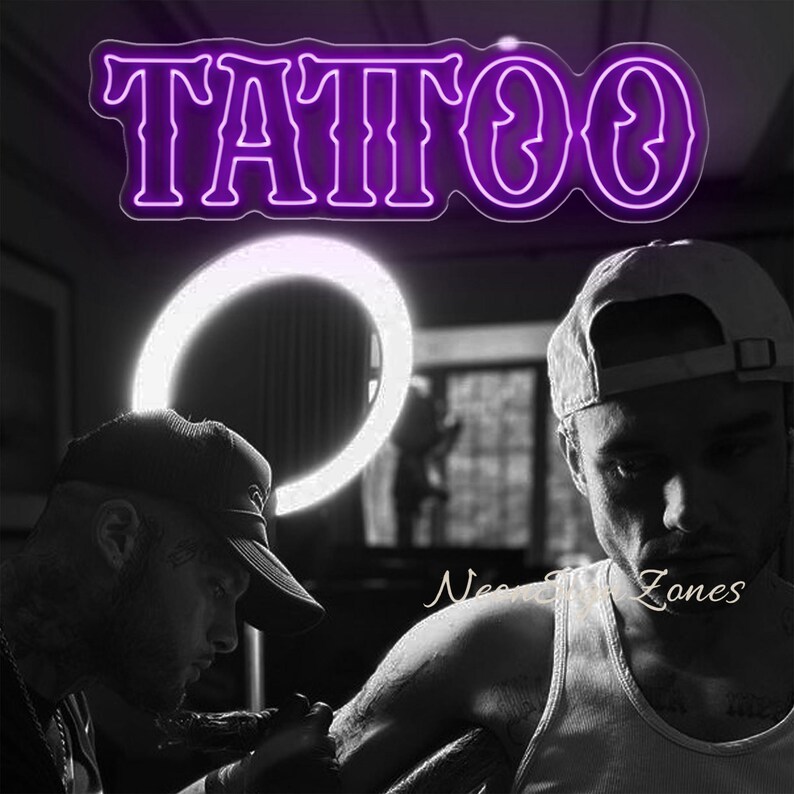 Vintage Tattoo Sign, Custom LED Neon Light for Professional Tattoo ...