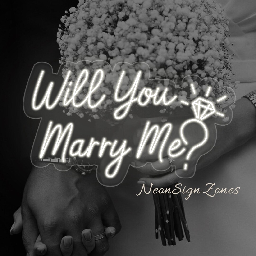 Will You Marry Me LED Neon Sign: Proposal Decor With Ring Icon - Etsy