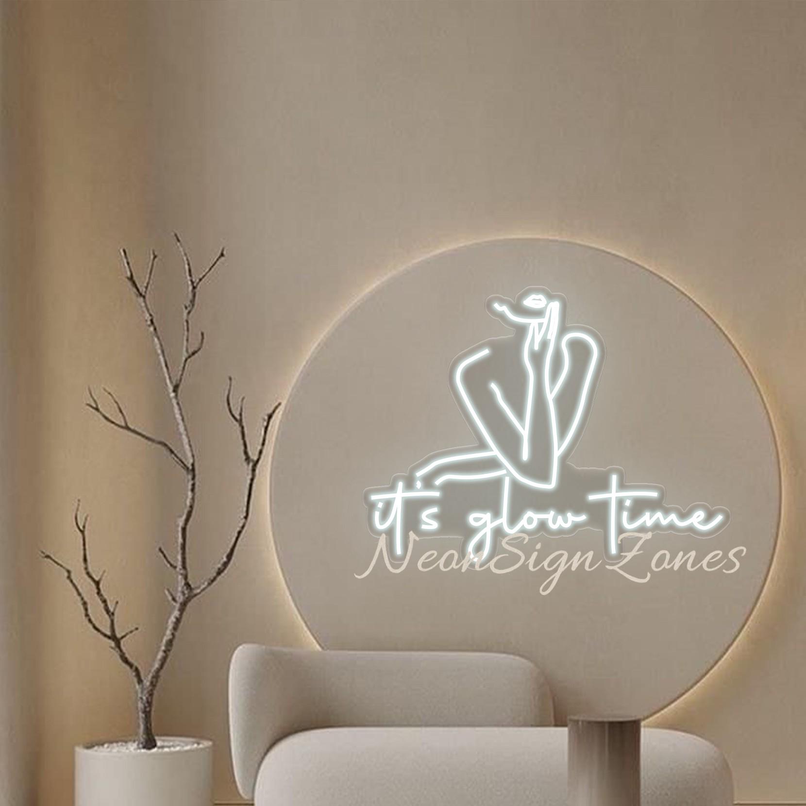 Custom It's Glow Time Neon Sign,personalized Salon & Spa LED Night ...