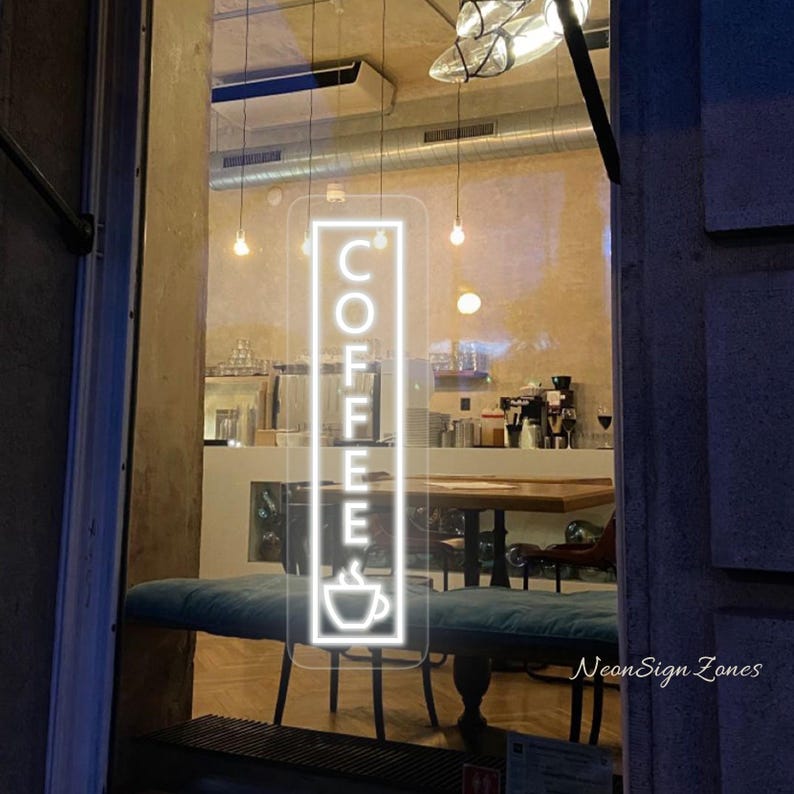 Custom Vertical Coffee Neon Sign,personalized LED Light for Coffee Bar ...