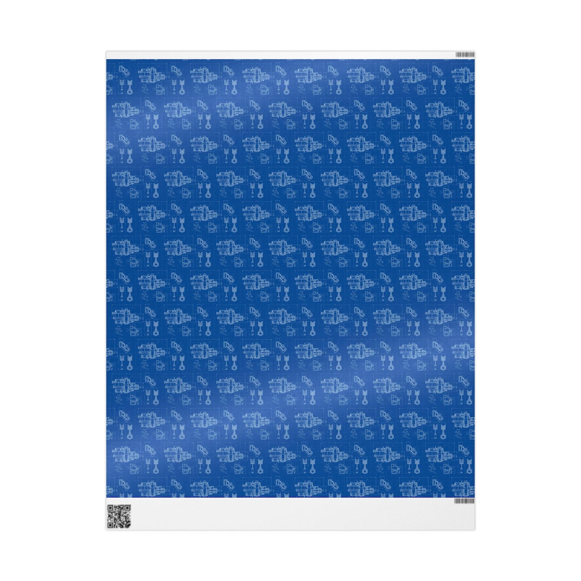 Wrapping Paper - Blueprint Style - Car Engine and Pistons, Ideal for ...