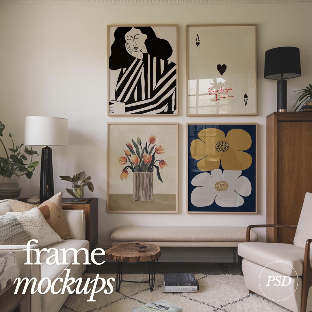 4 Frame Mockup, Four Frame Mockup, Set of 4 Mockup, Frame Mockup Psd ...