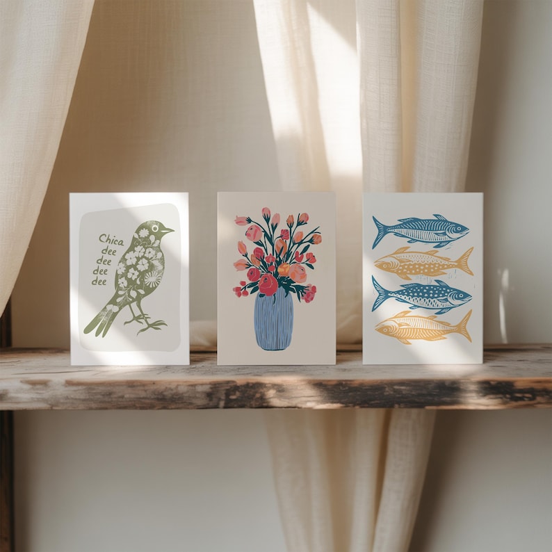 Modern Card Mockup, Set of Three Mockup, Flat Lay Card Invite Mockups ...