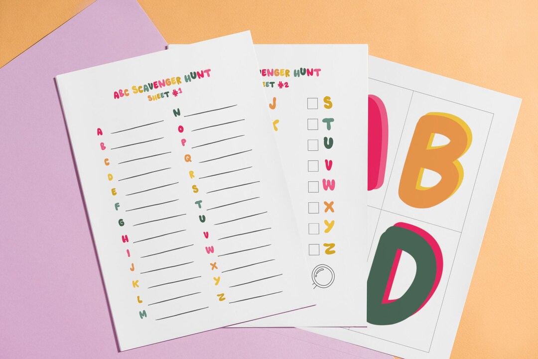Alphabet Scavenger Hunt Game | ABC Letter Practice | DIY Homeschool ...