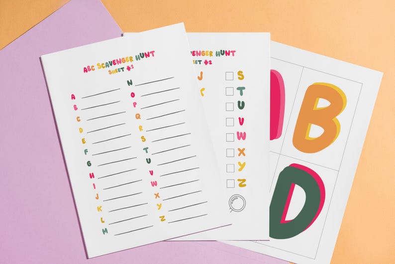 Alphabet Scavenger Hunt Game | ABC Letter Practice | DIY Homeschool ...