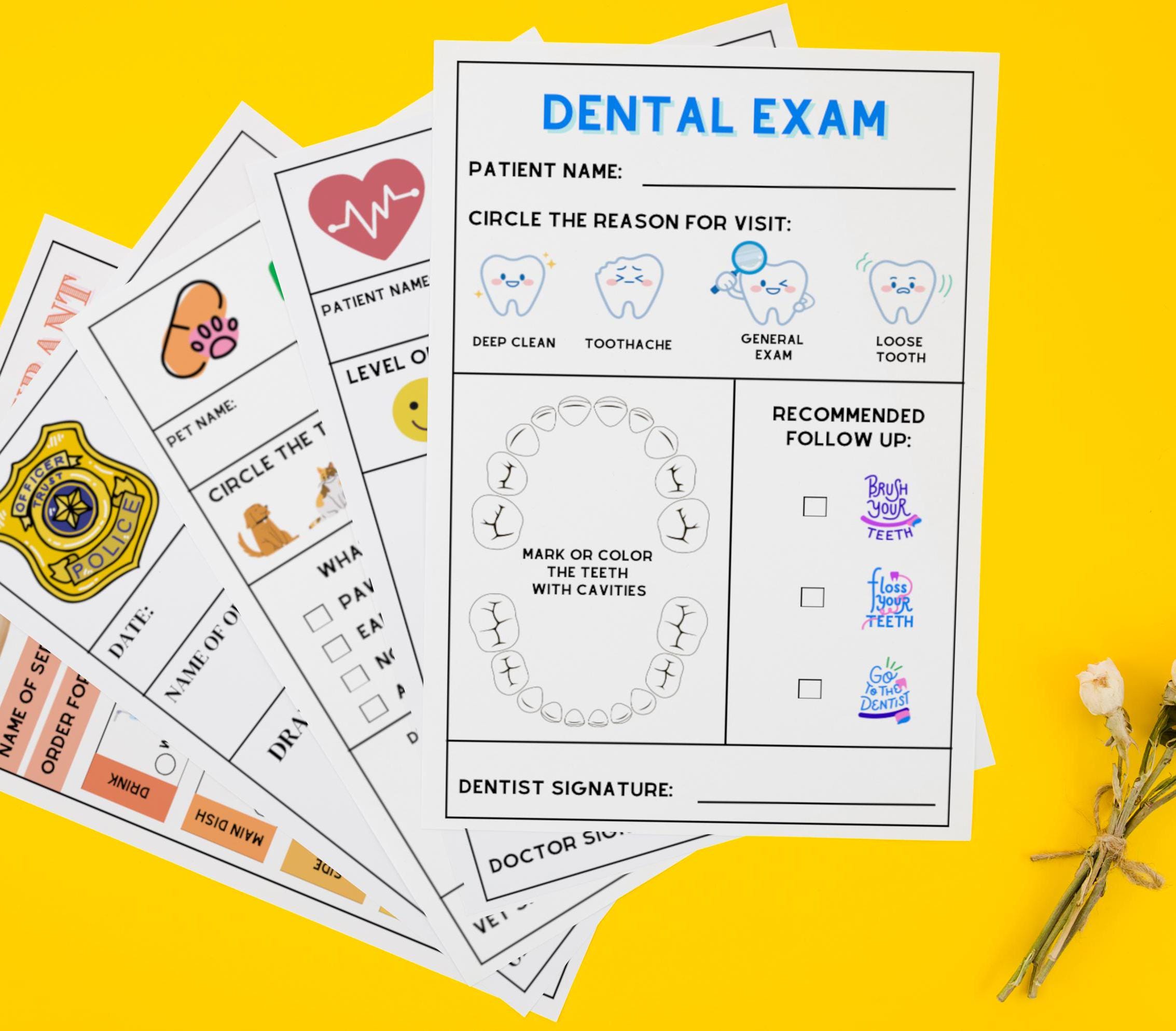 Printable Pretend Play Sheets | Dramatic Play Imaginative Play ...