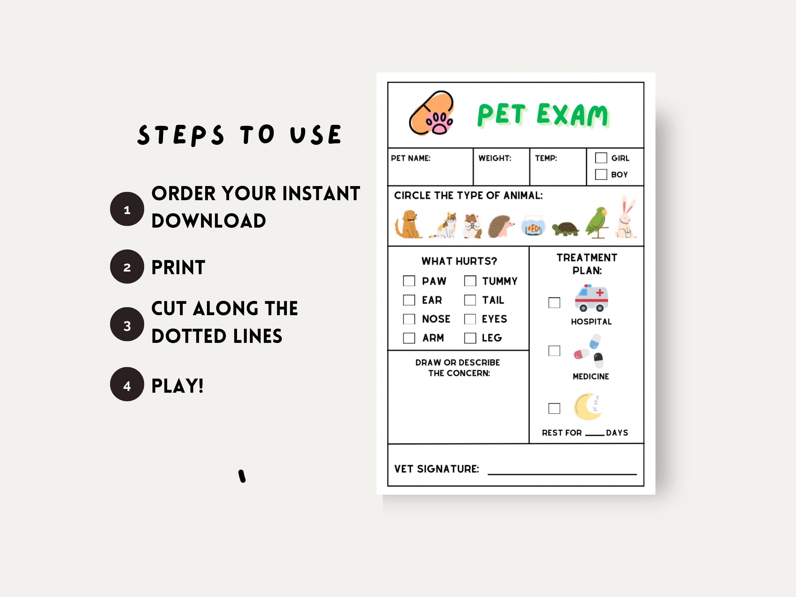Printable Pretend Play Sheets | Dramatic Play Imaginative Play ...