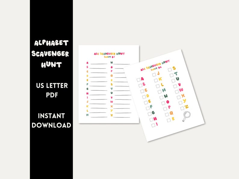 Alphabet Scavenger Hunt Game | ABC Letter Practice | DIY Homeschool ...